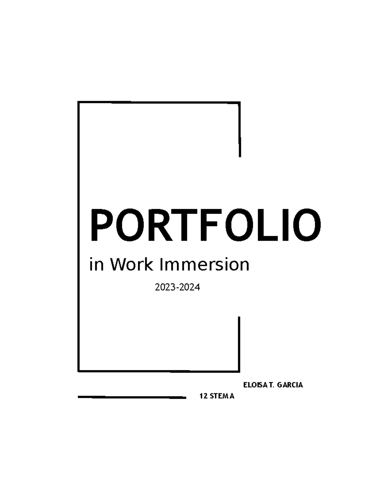WORK Immersion Portfolio Format - BAED-RSCH2122 Inquiries ...