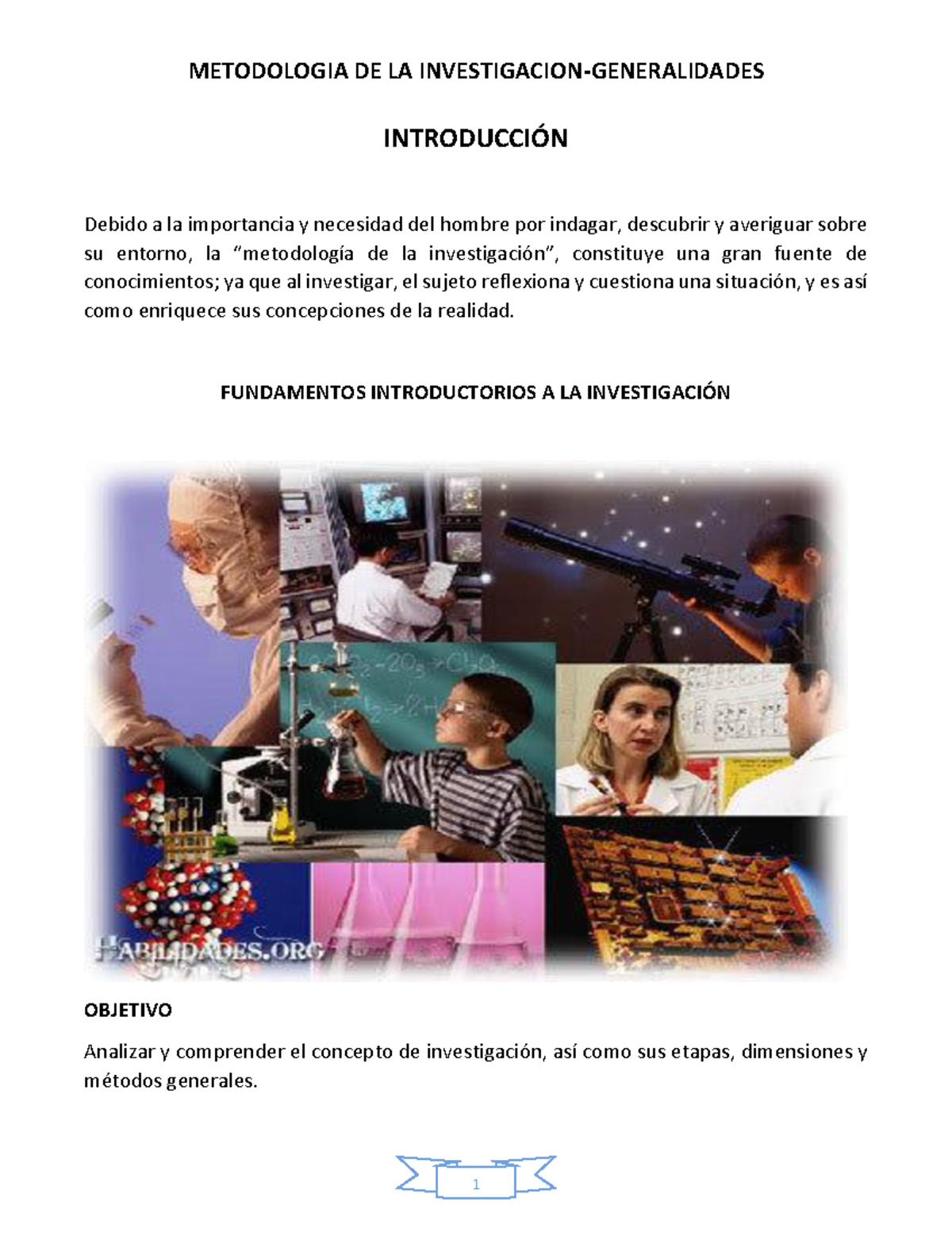 Generalidades DE LA Investigacion - INTRODUCCI”N Debido a la ...