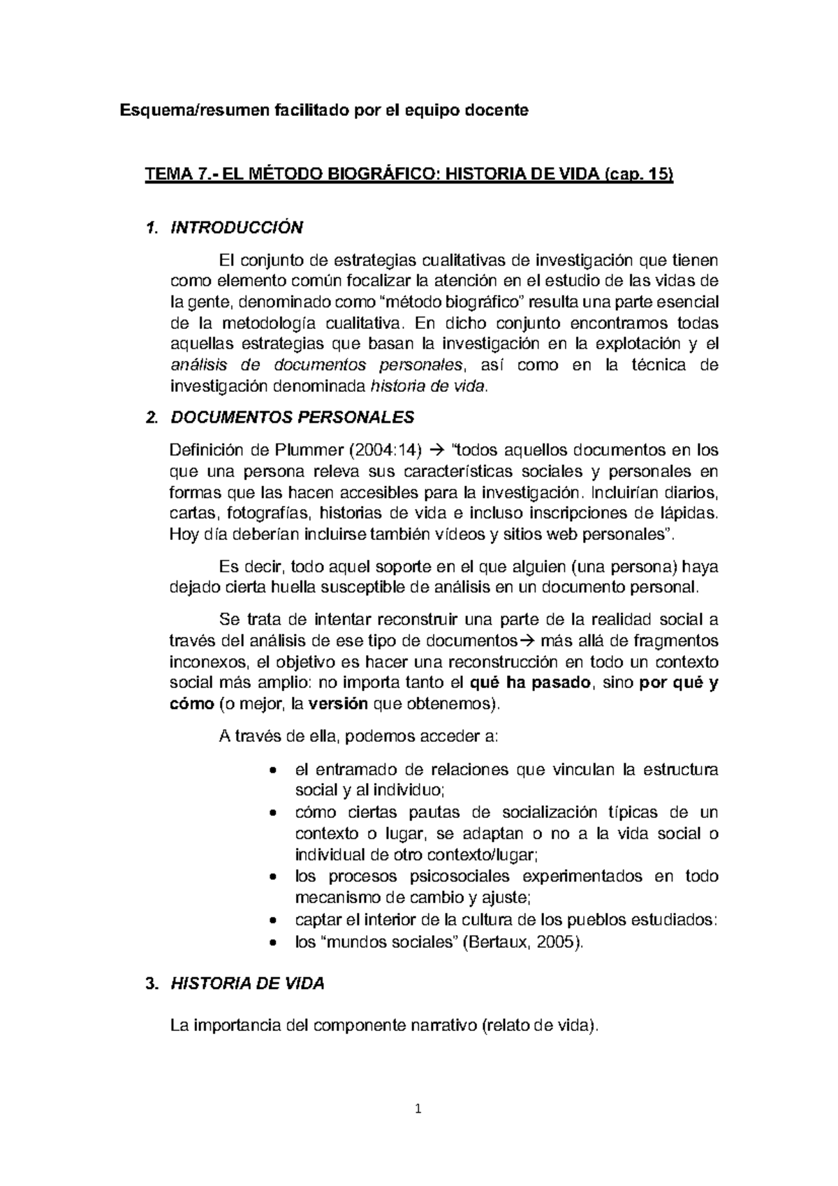 TEMA 7 esquema resumen - Esquema/resumen facilitado por el equipo docente TEMA 7.- EL MÉTODO ...