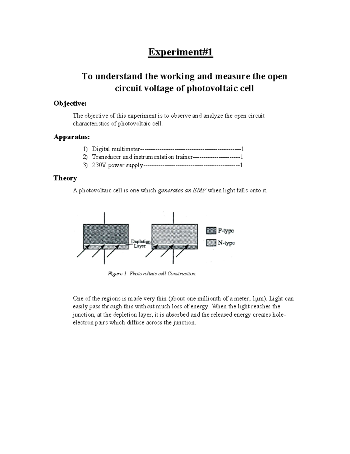 1-9 - Renewable energy system lab - Experiment# To understand the ...