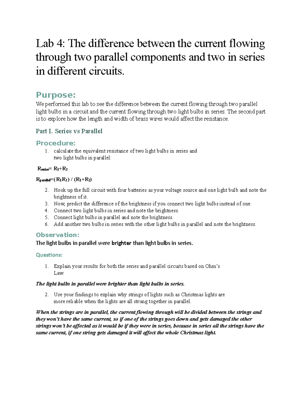Lab 4 22 - Lab 4: The difference between the current flowing through ...