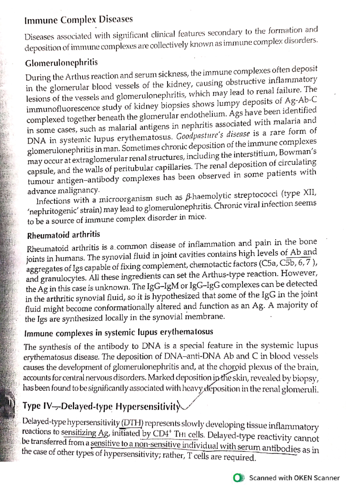 Immune complex diseases - Biochemistry - Studocu