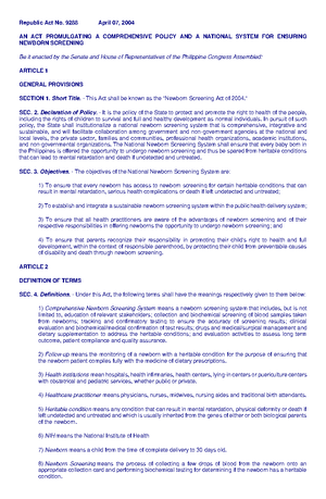 Republic ACT NO. 7719 - This was discussed by Mrs. Capungcol - Republic ...