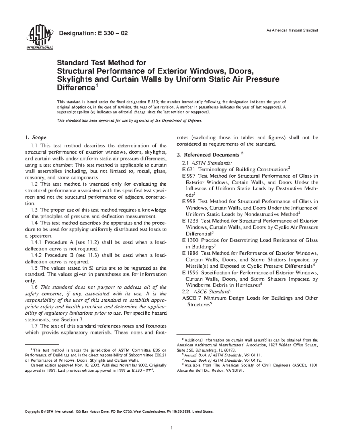 E 330 â€“ 02 ; Rtmzma - ASTM E 330 - Designation: E 330 – 02 An ...