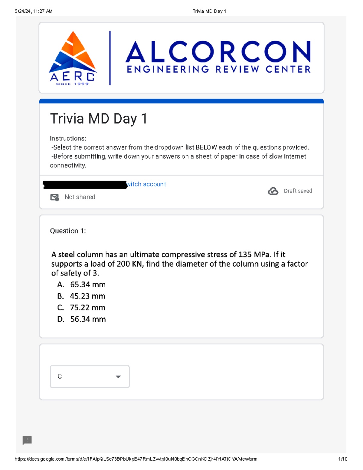 Trivia MD Day 1 - practice prob - Question 1: Trivia MD Day 1 ...