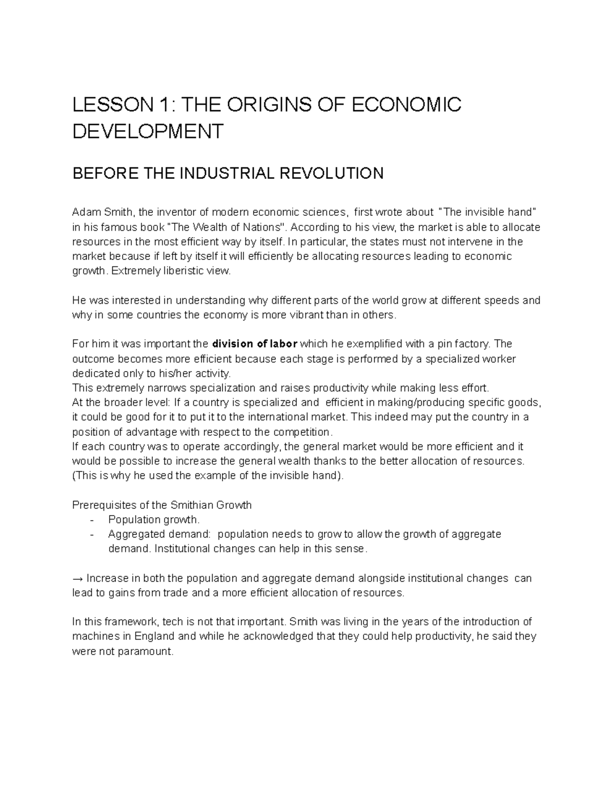 Lesson 1 ECON History - econ - LESSON 1: THE ORIGINS OF ECONOMIC ...