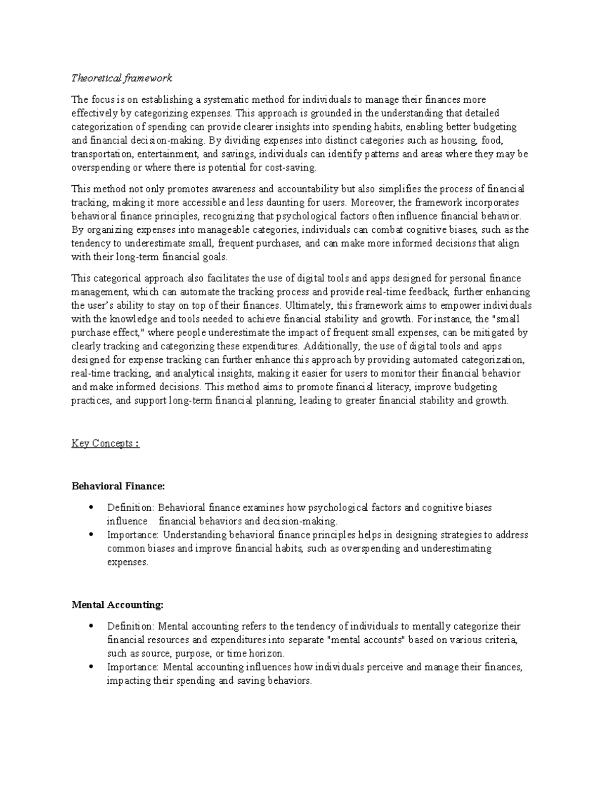 Theoretical framework 0 - Theoretical framework The focus is on ...