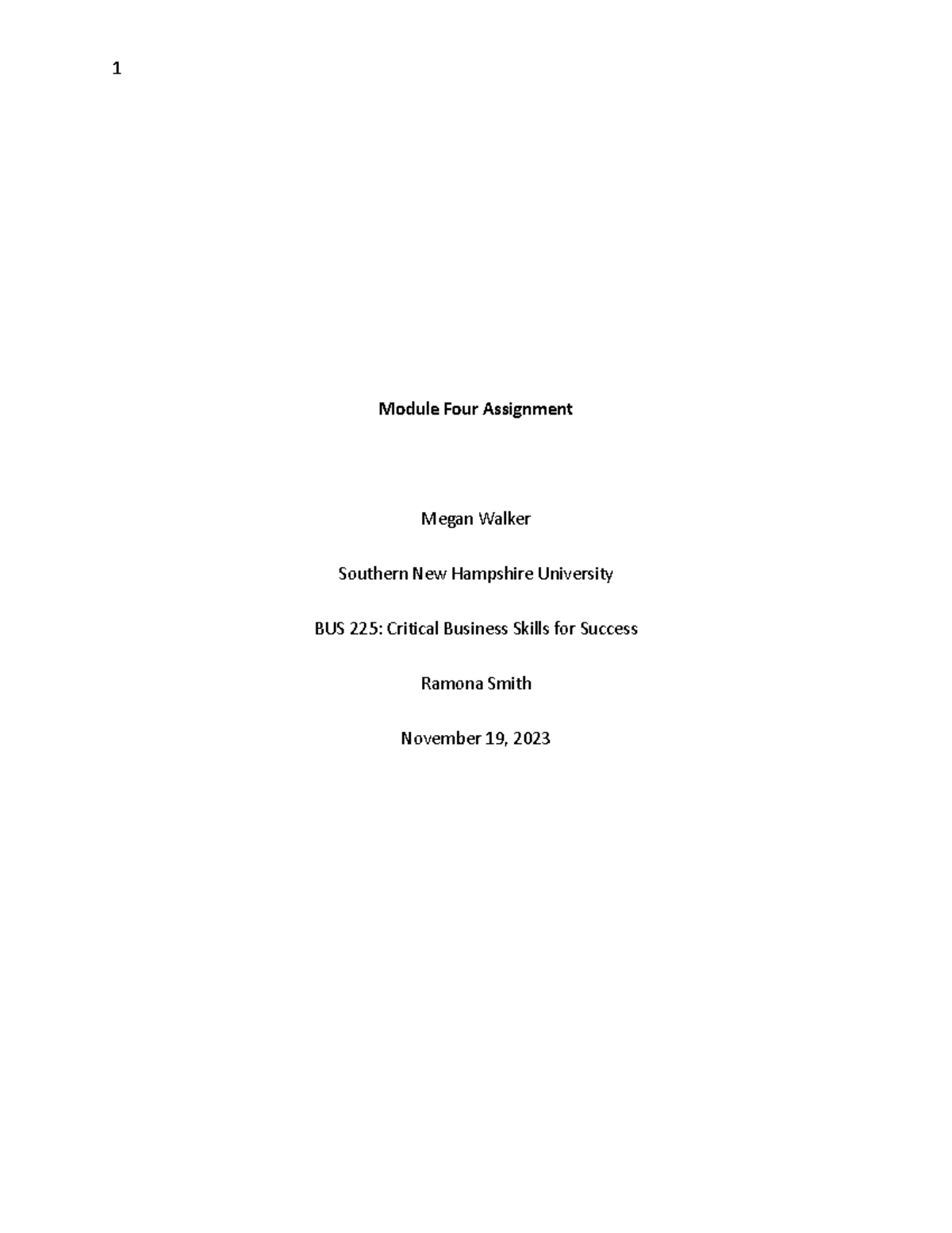 BUS225 Module Four Assignment - Module Four Assignment Megan Walker ...
