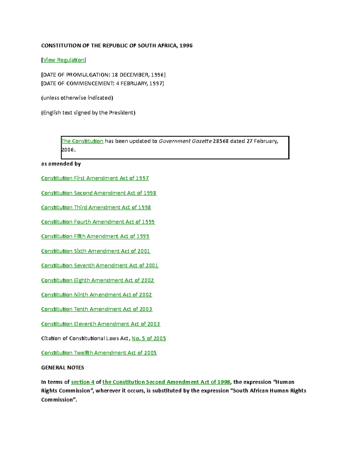 Constitution OF THE Republic OF South Africa - CONSTITUTION OF THE ...