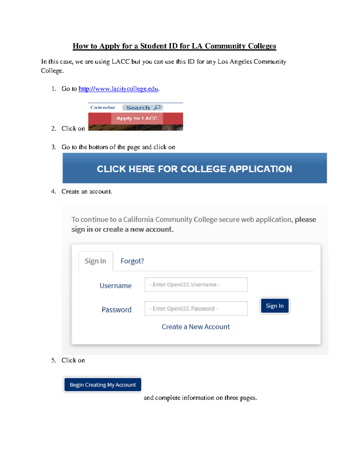 How to Open a CCC Apply Account - How to Apply for a Student ID for LA ...