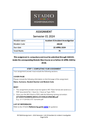 2024 Referencing Guide - © STADIO (Pty) Ltd. No part of this ...