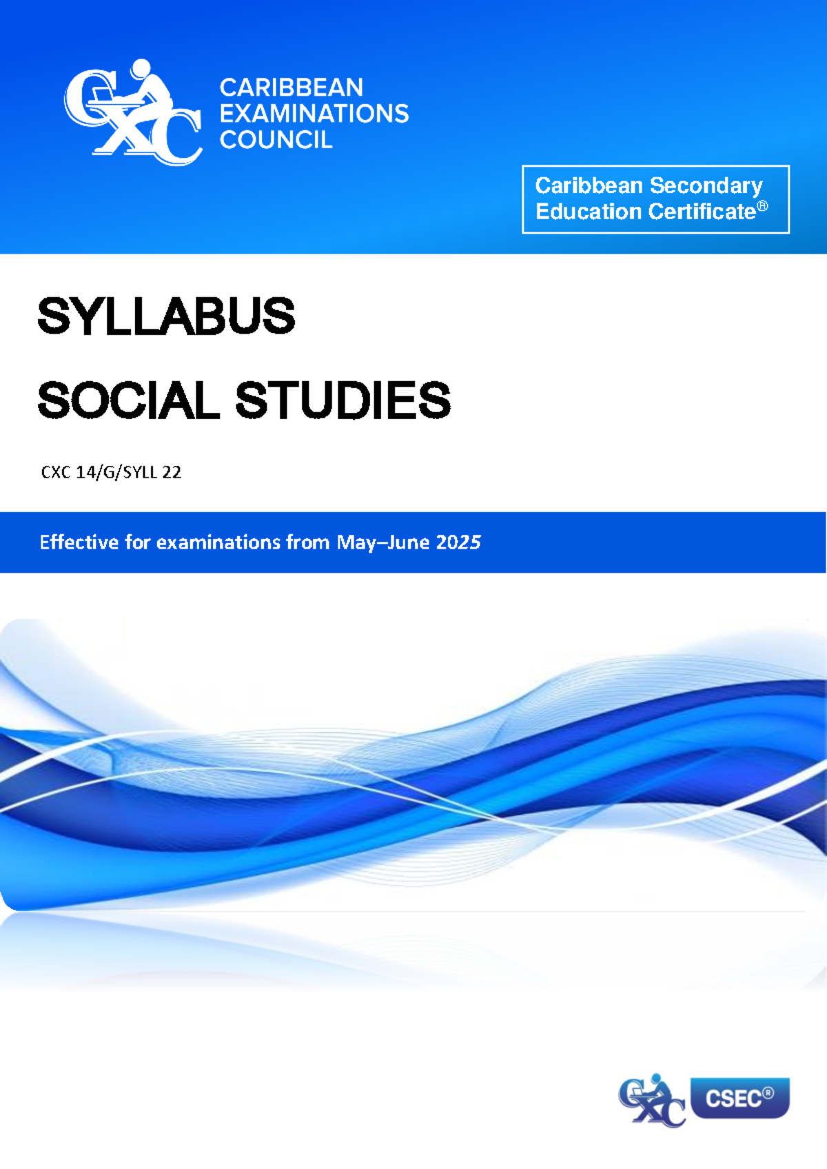 CSEC Social Studies Syllabus - SYLLABUS SOCIAL STUDIES CXC 14/G/SYLL 22 ...