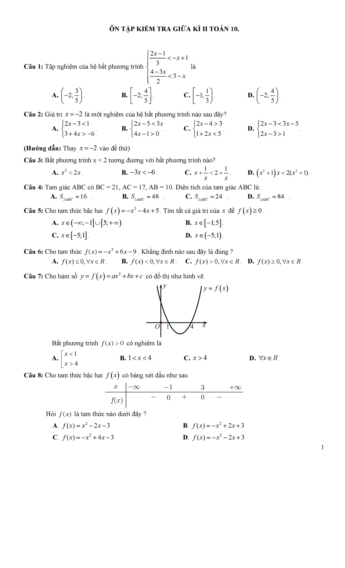 ÔN TẬP TOÁN 10 Bổ sung thêm BT - Digital Forensics - FPT - Studocu