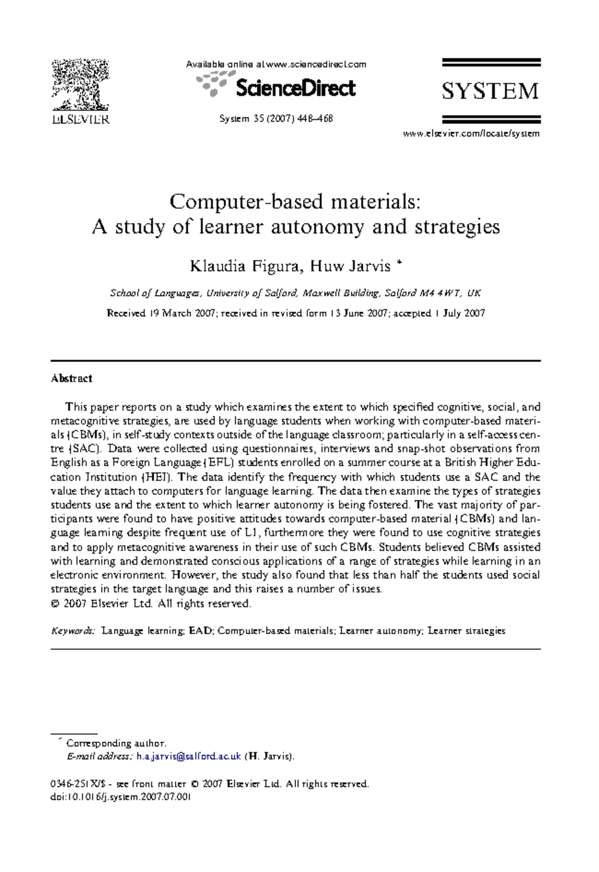 Figura 2007 complearner autonomy - Computer-based materials: A study of ...