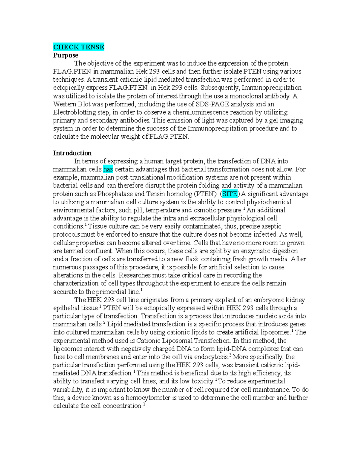 VEE LAB - hjkghjghjghkg - CHECK TENSE Purpose The objective of the ...