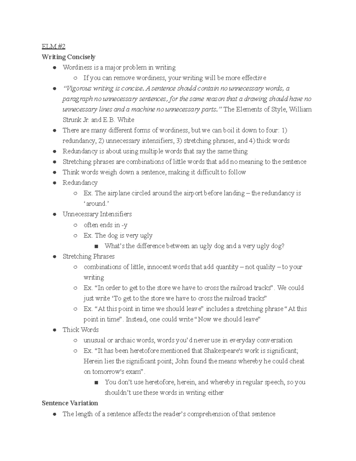 ELM #2 Notes from Ametros Learning Modules - ELM Writing Concisely ...