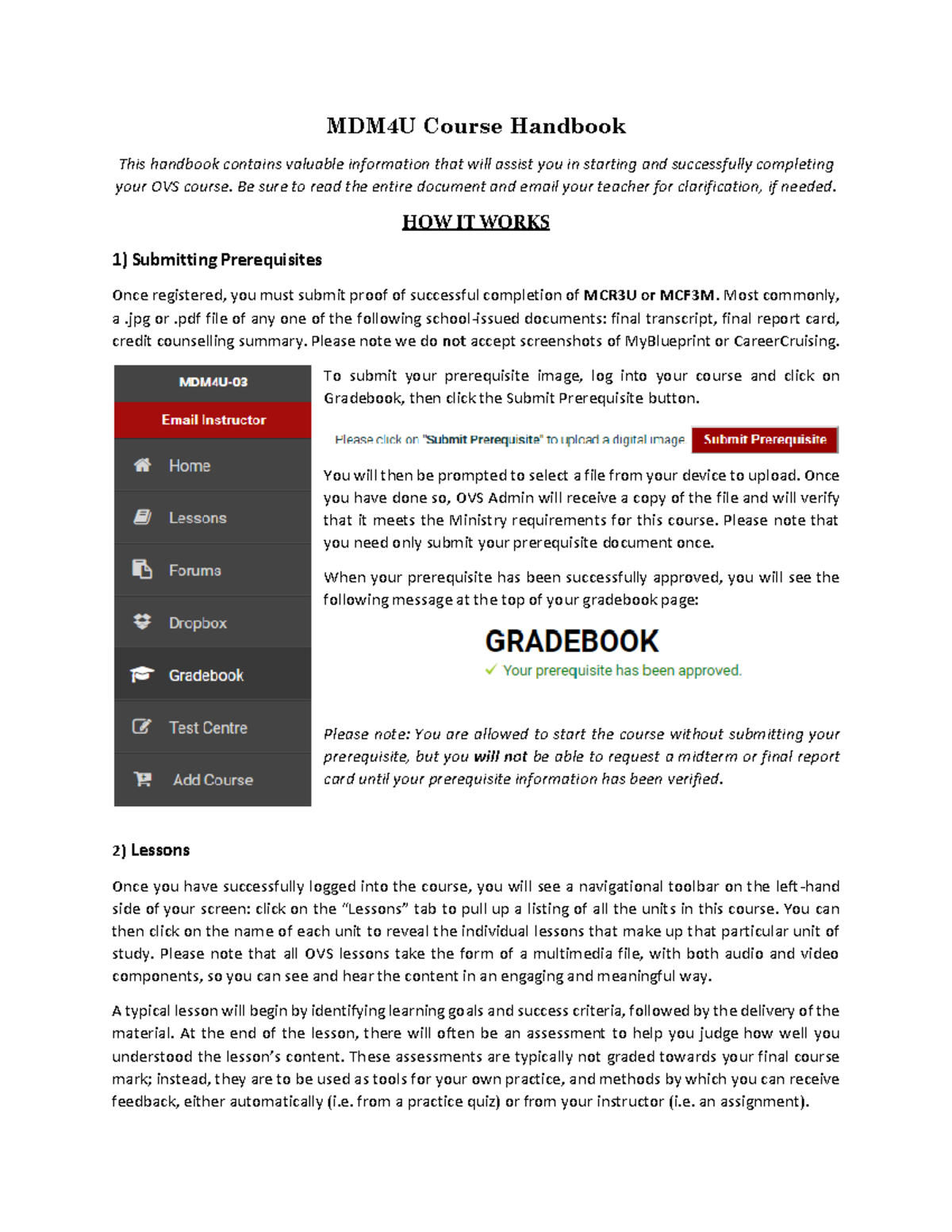MDM4U Course Handbook - MDM4U Course Handbook This handbook contains ...