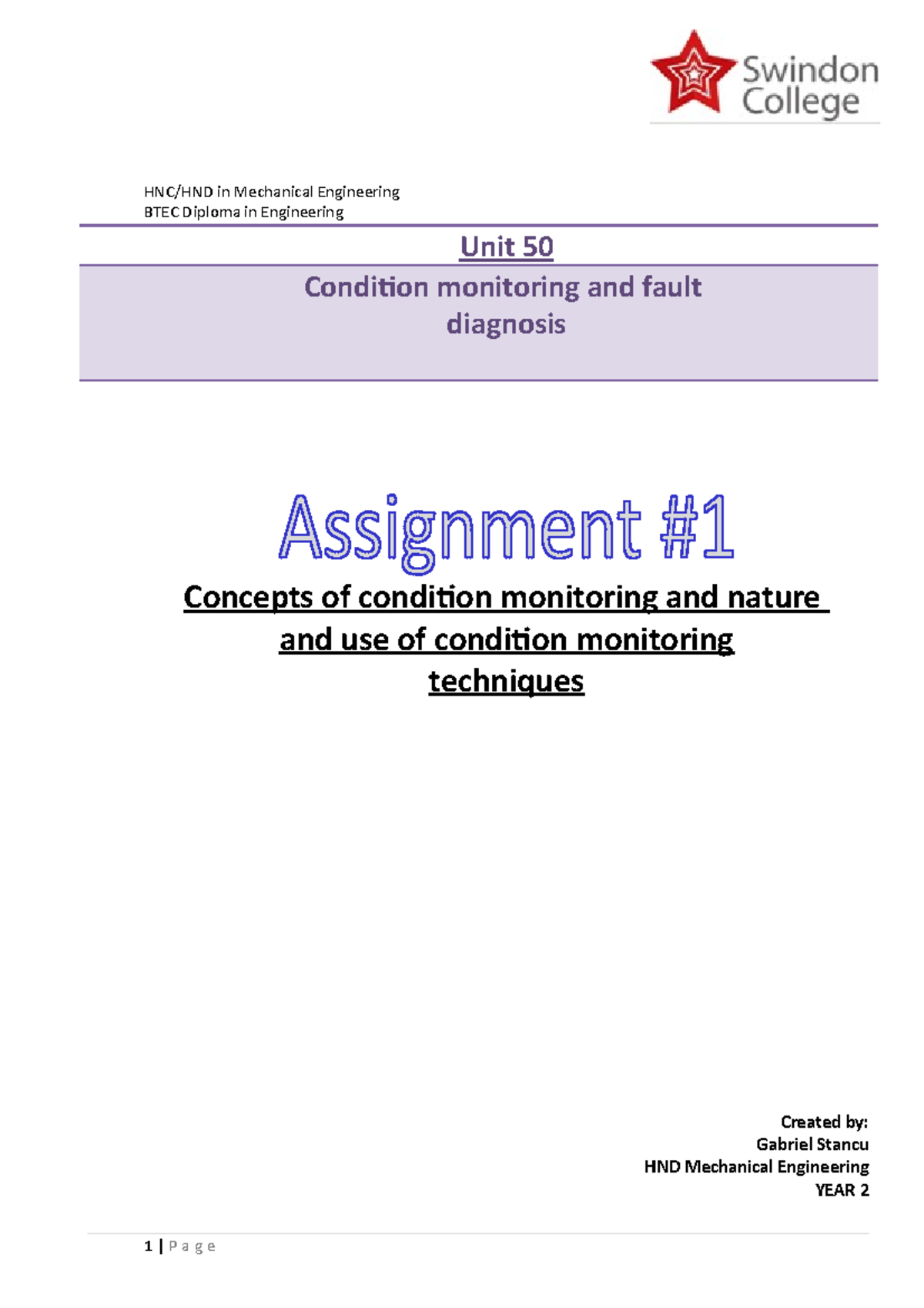 Condition monitoring - - Studocu