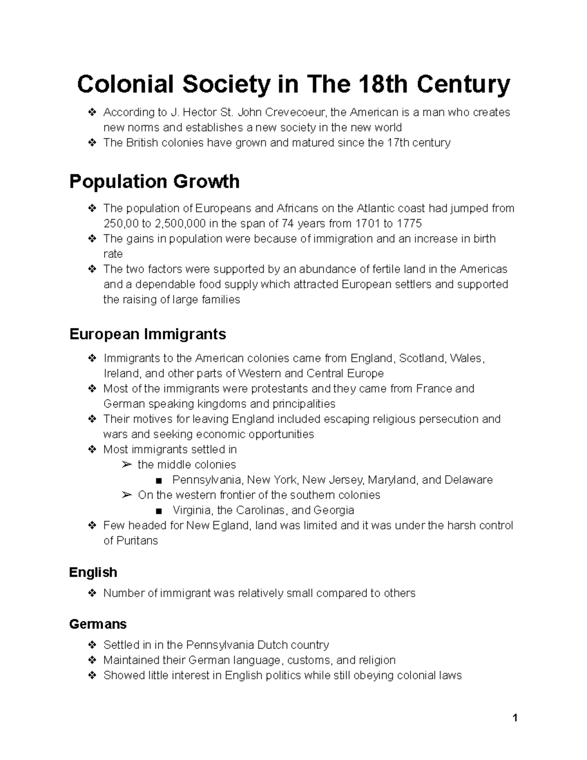 Chapter 3 Outline - Summary History Of The United States To 1876 ...
