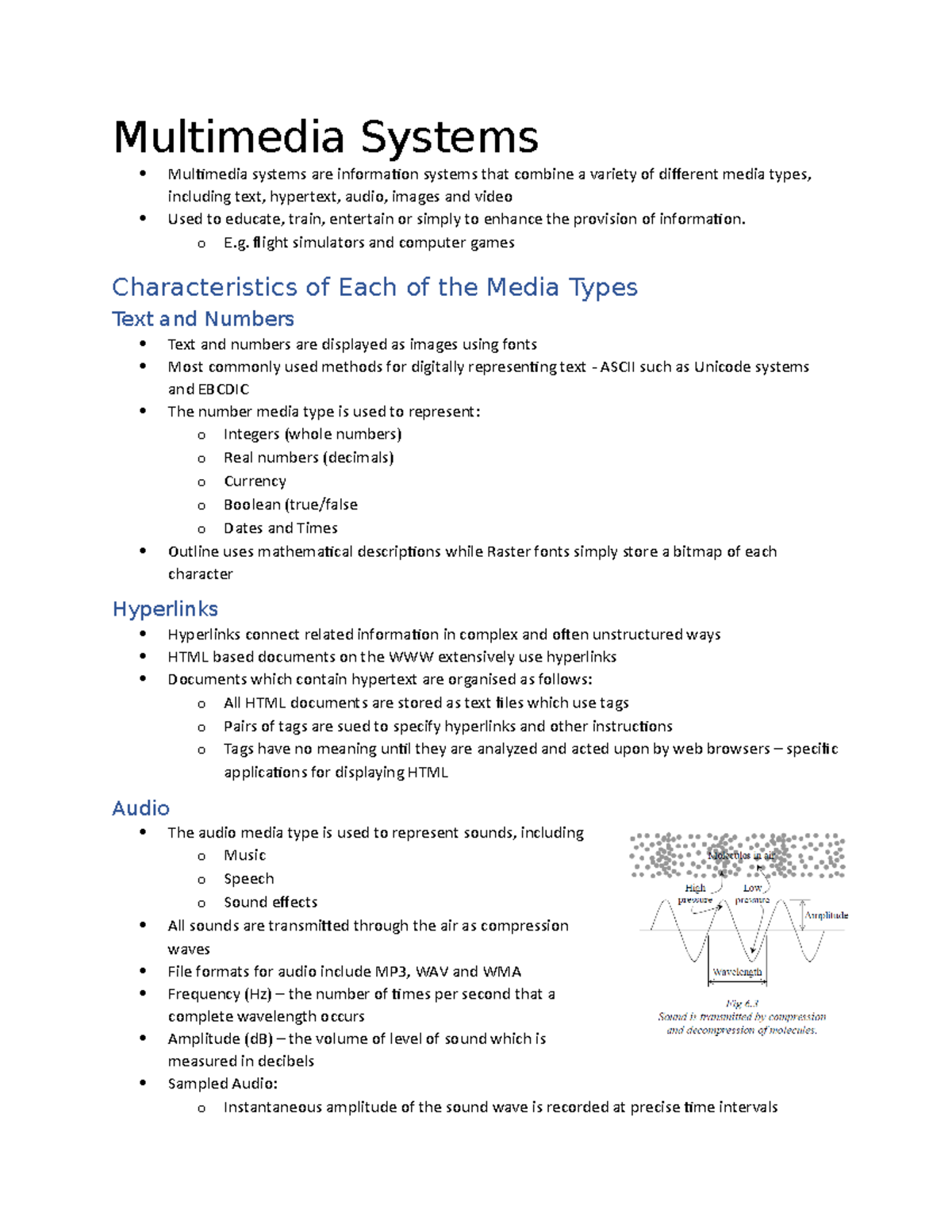IPT HSC - Chapter 6 Notes Multimedia Systems - Multimedia Systems ...