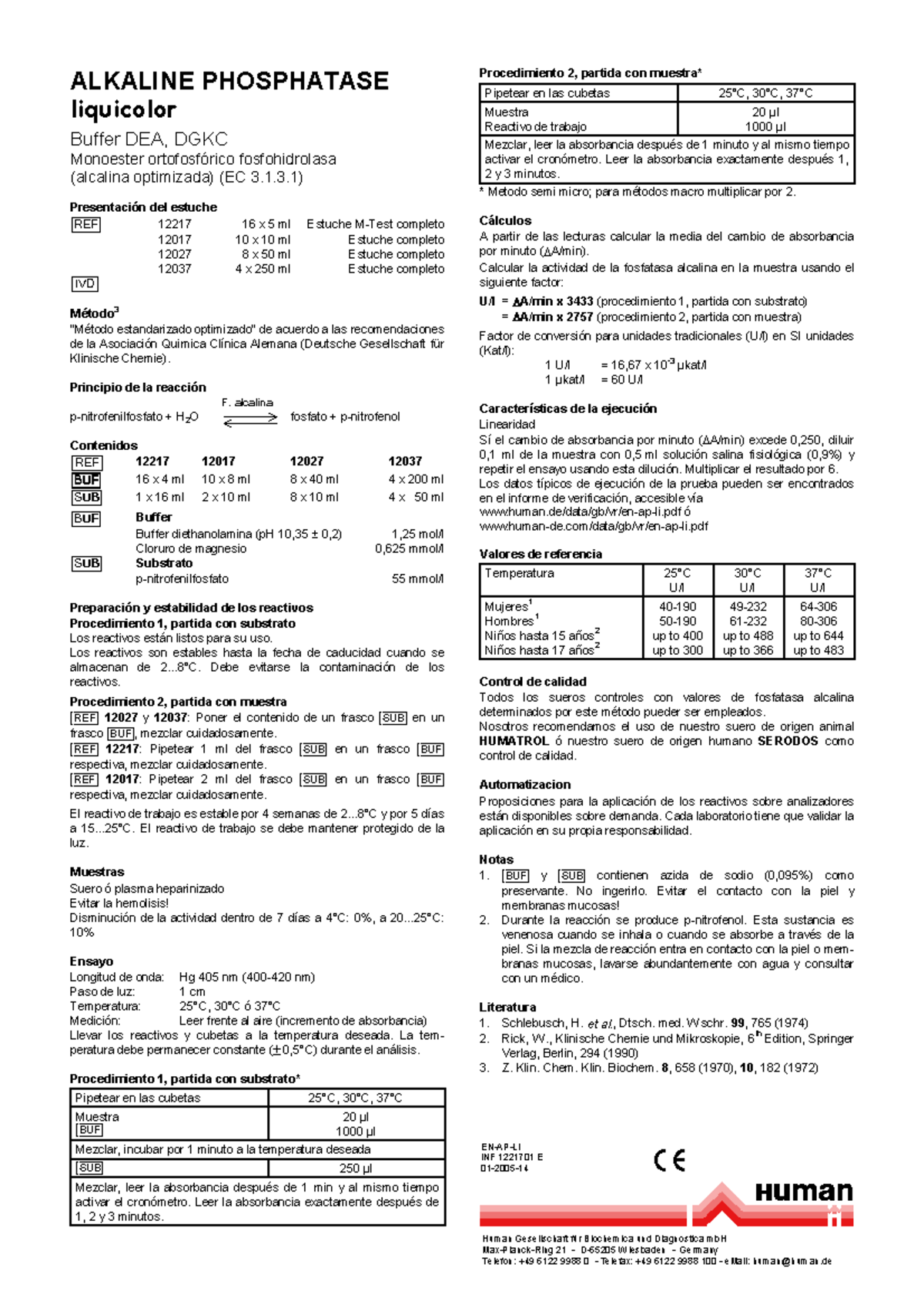 380170029 inserto 4 fosfatasa alcalina - Human Gesellschaft für Biochemica und Diagnostica mbH ...