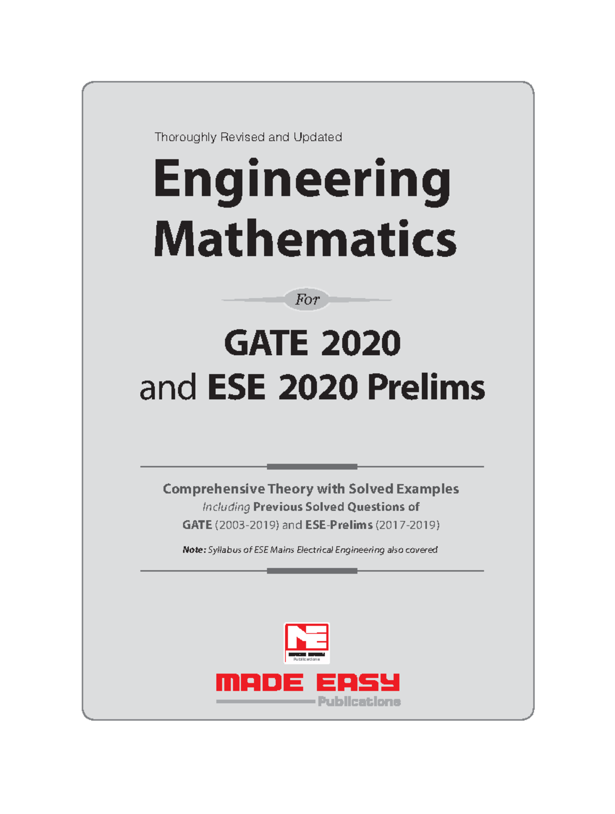 Engineering Mathematics GATE 2020 - GATE 2020 and ESE 2020 Prelims Comprehensive Theory with ...
