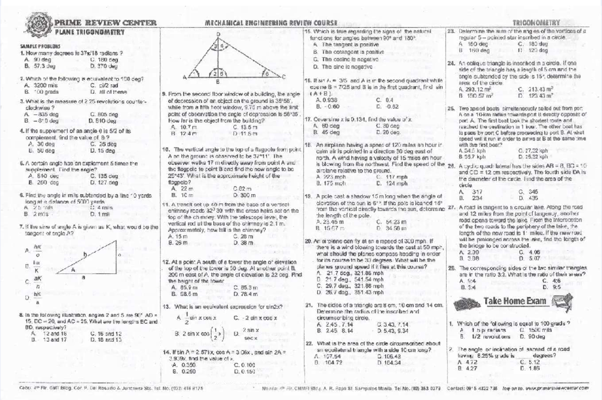 Math-plane-trigonometry-p-div compress - PRIME REVIEW CENTER MECHANICAL ...