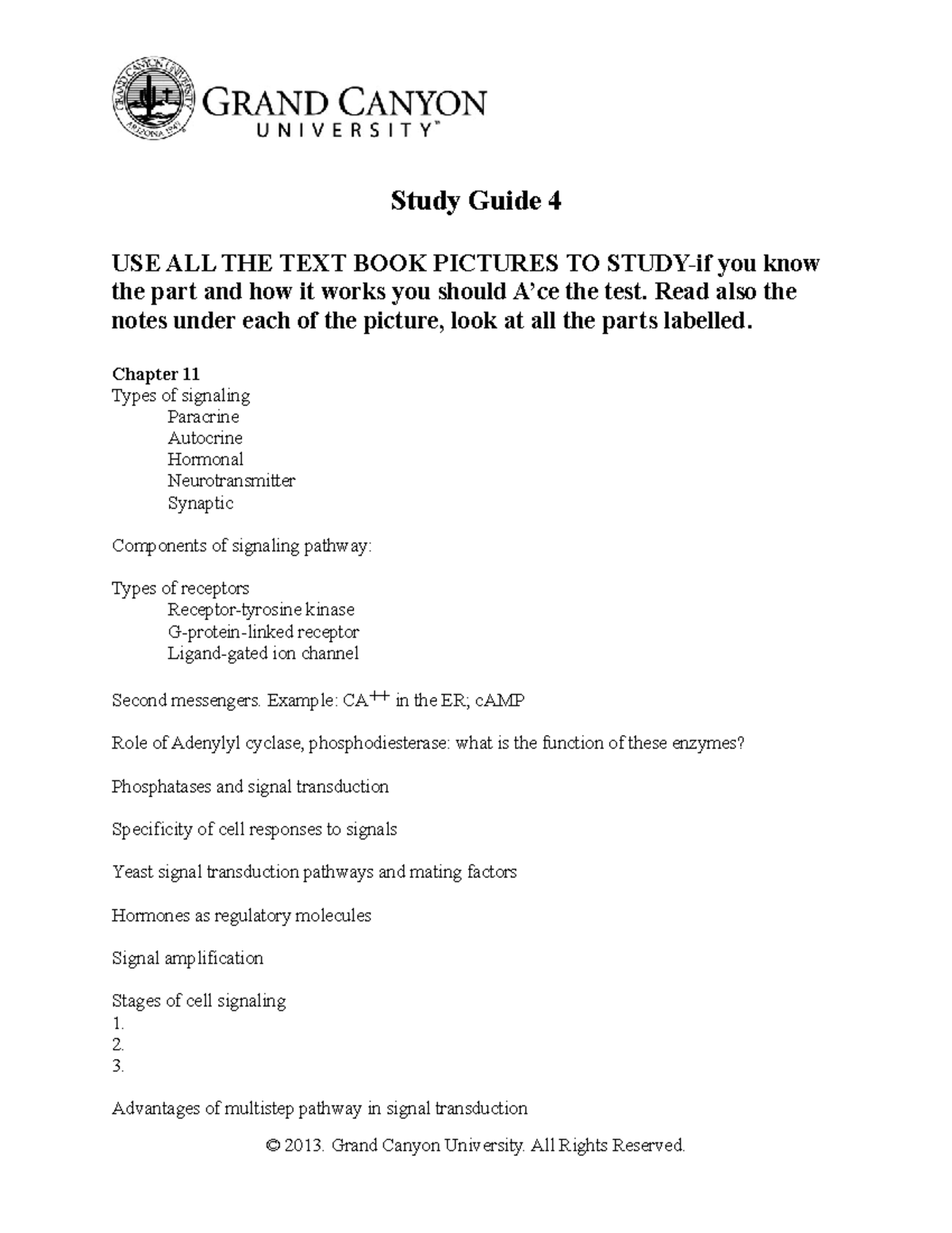 BIO 181 RS Study Guide 4E 22 - Study Guide 4 USE ALL THE TEXT BOOK PICTURES TO STUDY-if you know ...