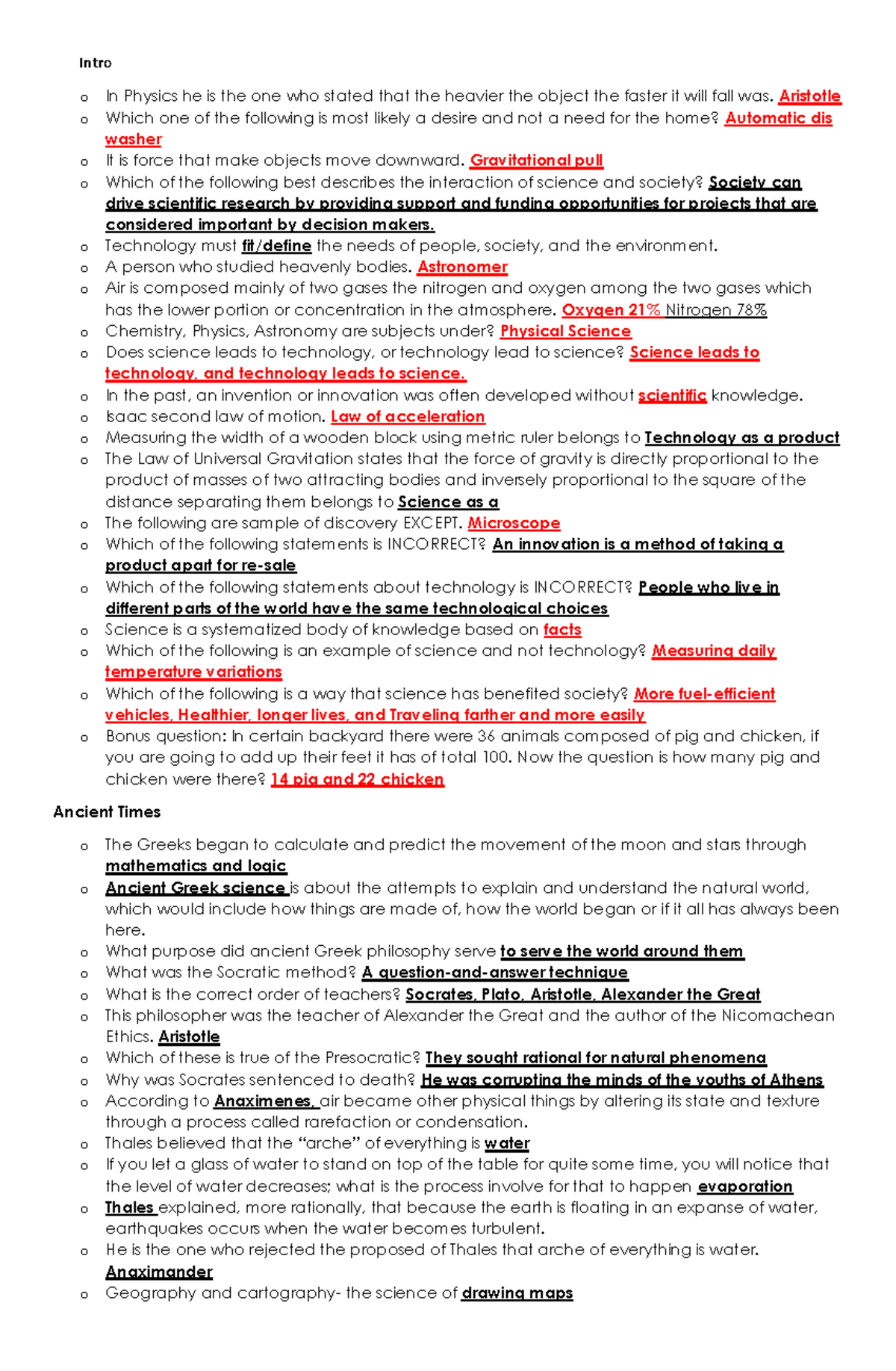 Science, Technology and Society sample questions - Intro o In Physics ...