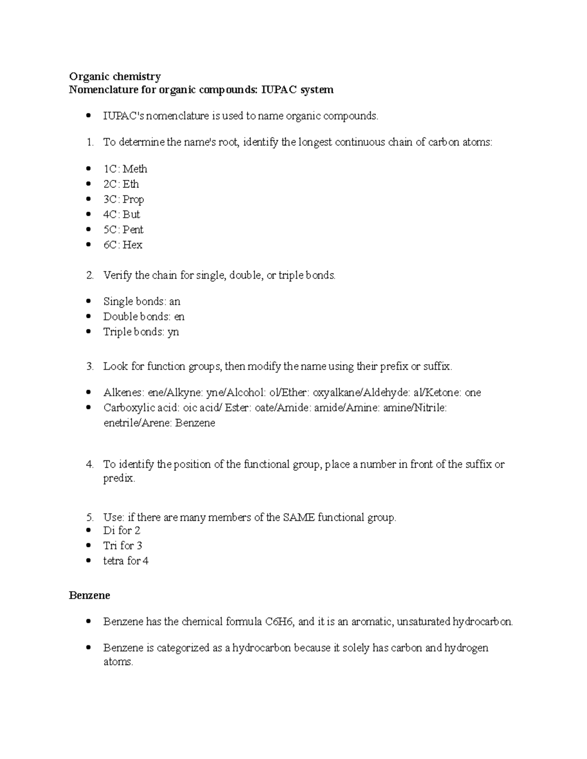 Nomenclature For Organic Compounds Organic Chemistry Nomenclature For
