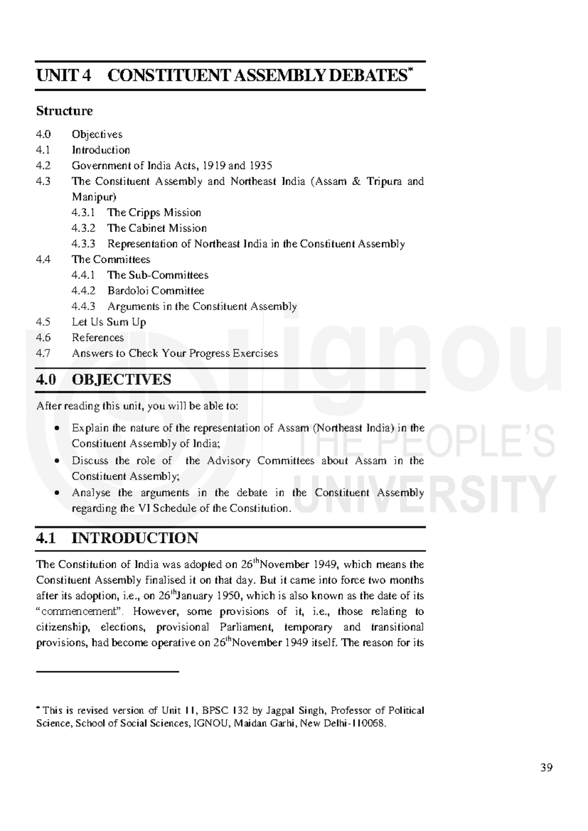 Constituent Assembly Debates Ignou - Constituent Assembly UNIT 4 ...