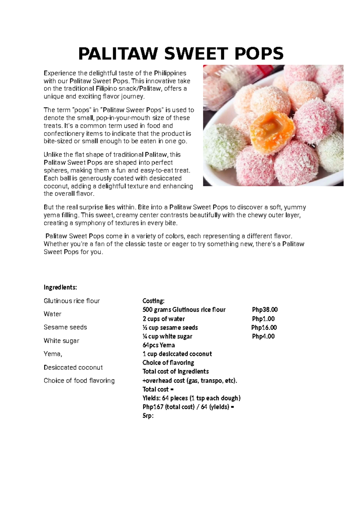 Palitaw Sweet POPS - example work - PALITAW SWEET POPS Experience the ...