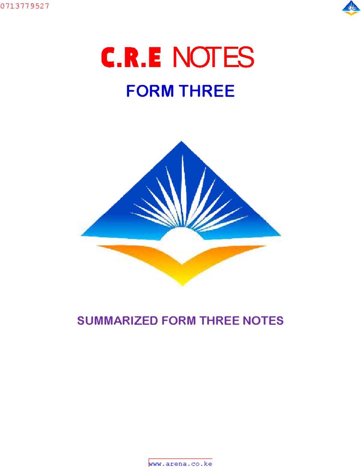 CRE FORM Three Notes - FORM THREE SUMMARIZED FORM THREE NOTES C.R NOT ...