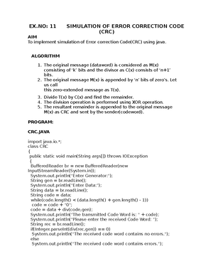 5A Simulation of ARP Protocol - EX:5A SIMULATION OF ADDRESS RESOLUTION PROTOCOL (ARP) AIM To ...