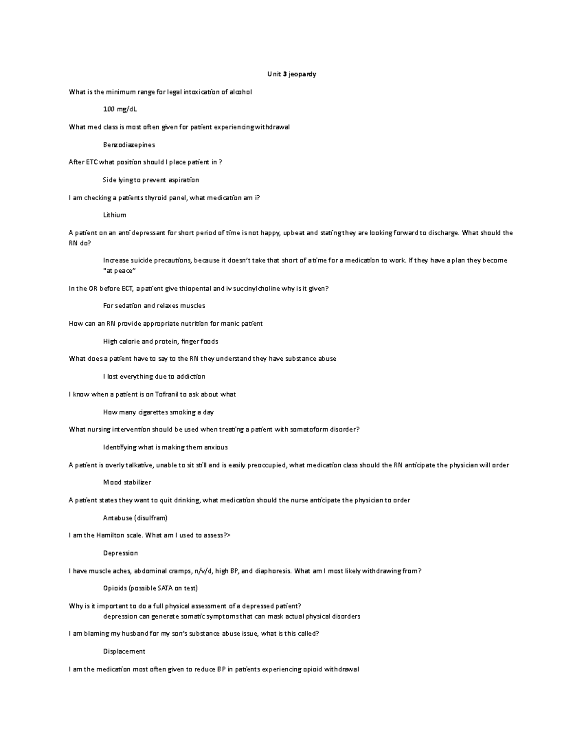 Unit 3 jepardy - review - Unit 3 jeopardy What is the minimum range for ...