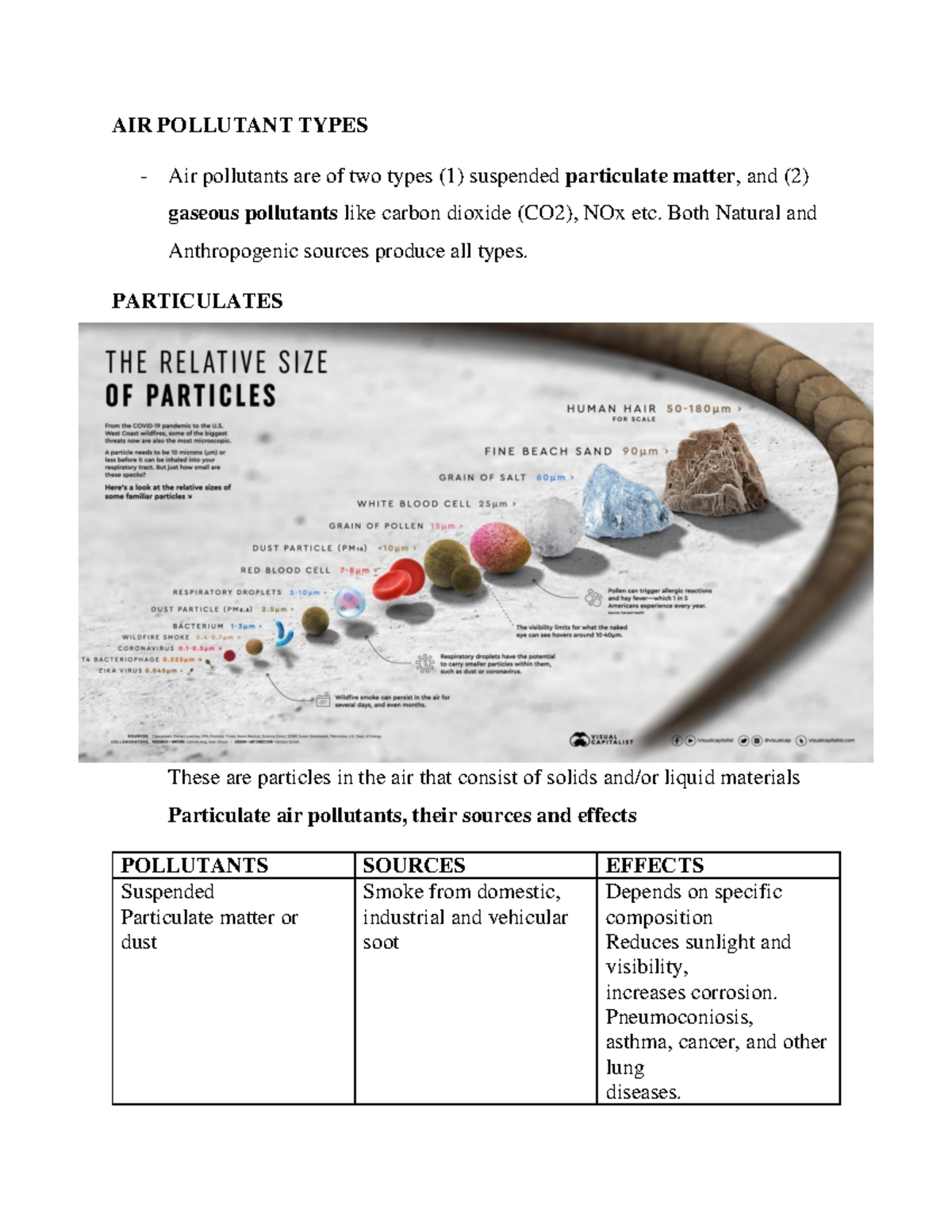 AIR Pollutant Types - Environmental Science - AIR POLLUTANT TYPES Air ...