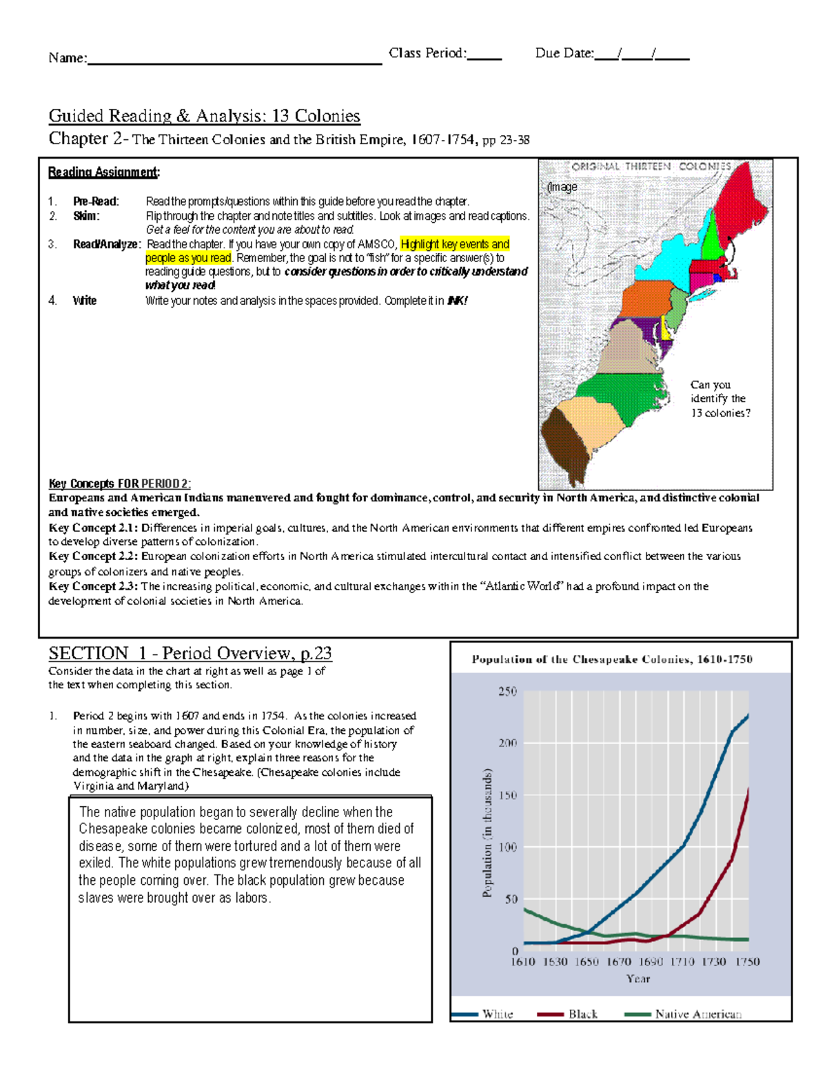 Period 2 Amsco Reading (chp 2^03) - Name: Class Period: Due Date ...
