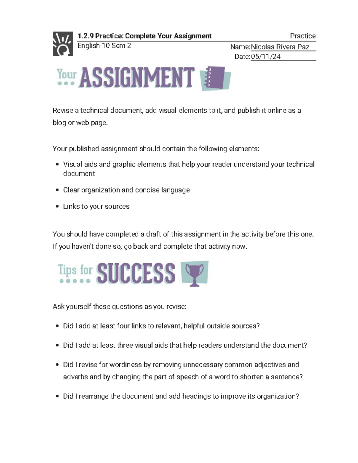 129 Practice Complete Your Assignment Practice 12 Practice 1425