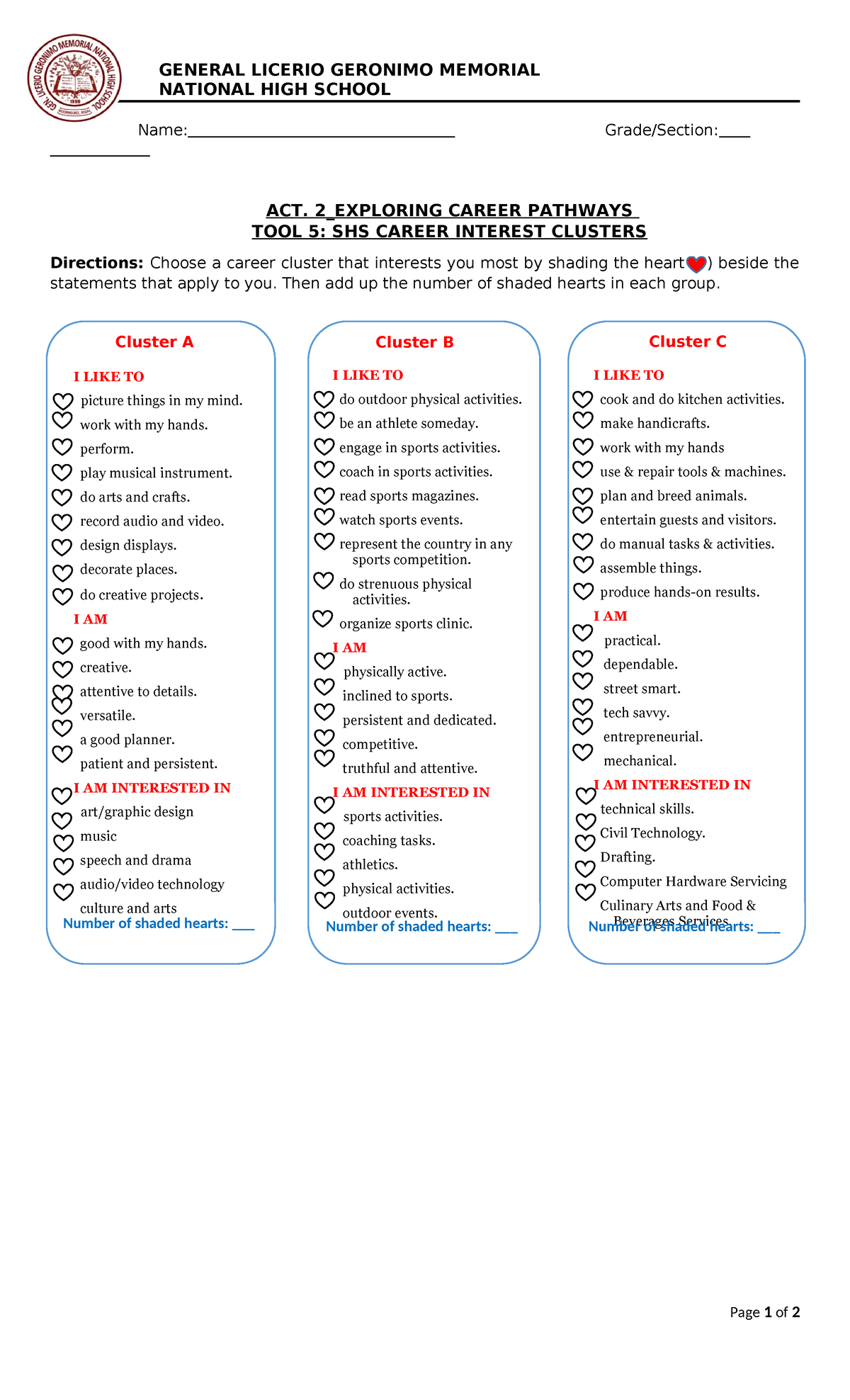 Act - lalala - GENERAL LICERIO GERONIMO MEMORIAL NATIONAL HIGH SCHOOL ...