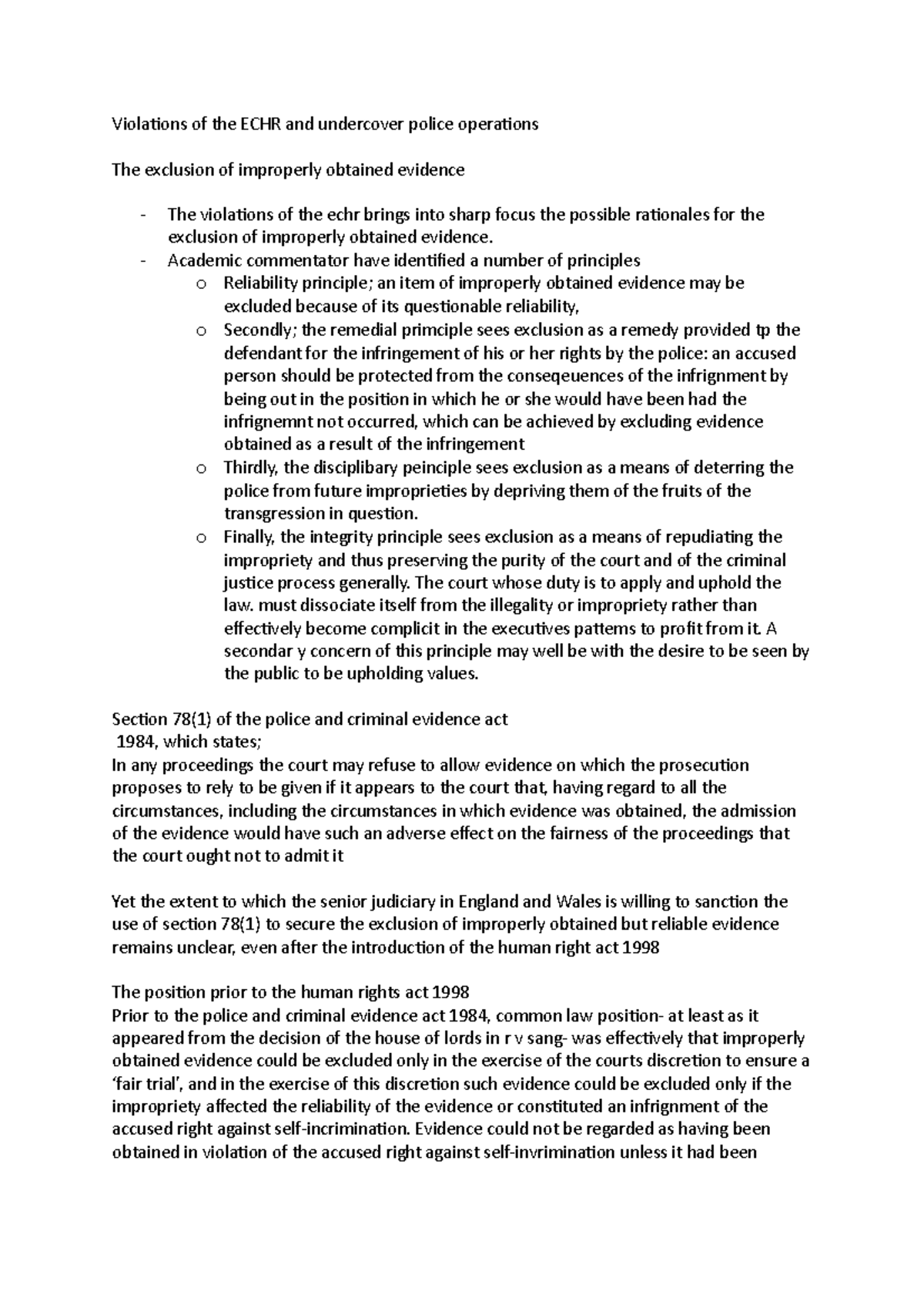 Violations of the ECHR and undercover police operations - Academic ...