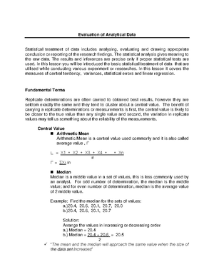 Module 1 Analytical Processes - Analytical Chemistry It is a branch of ...