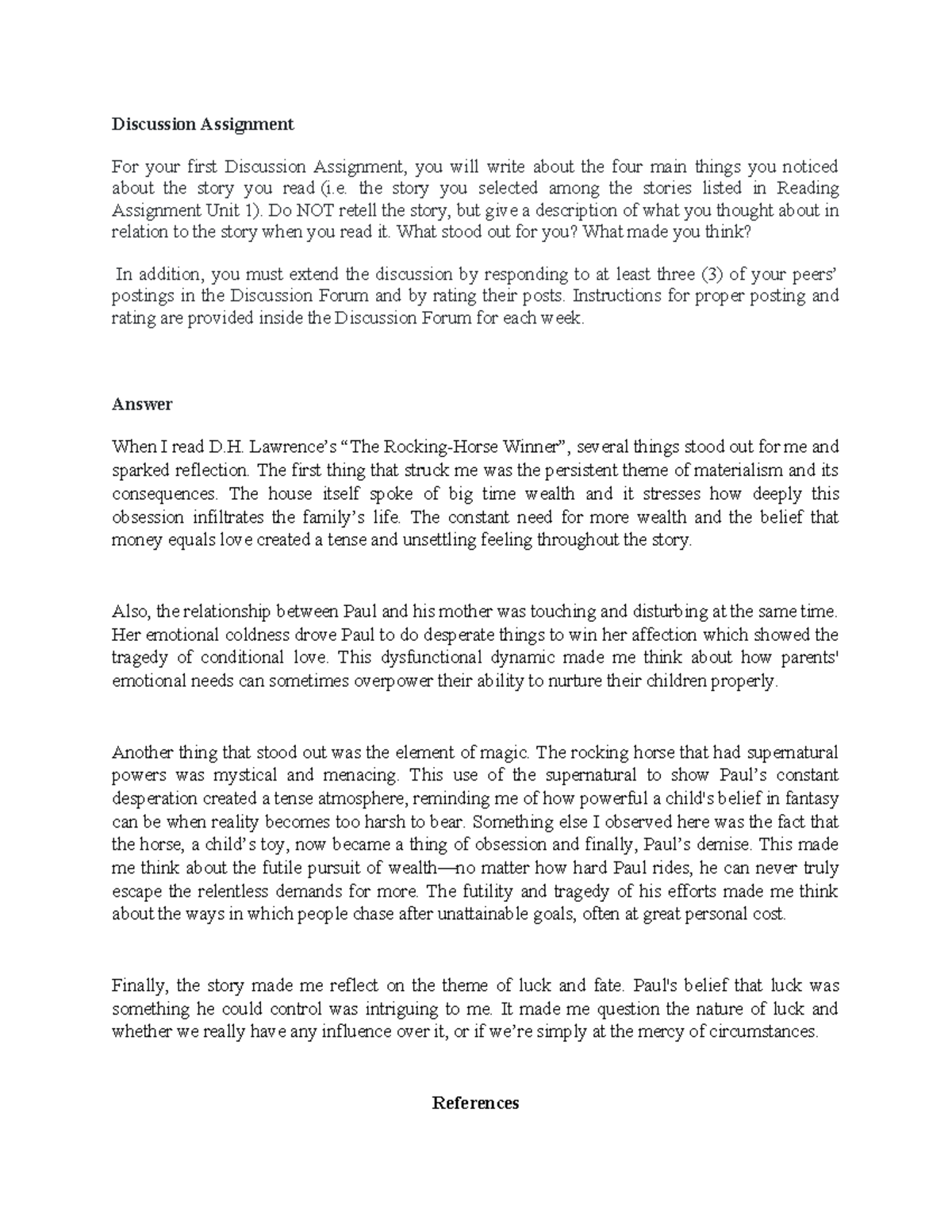 Discussion Assignment Unit 1 Discussion Assignment For Your First Discussion Assignment You