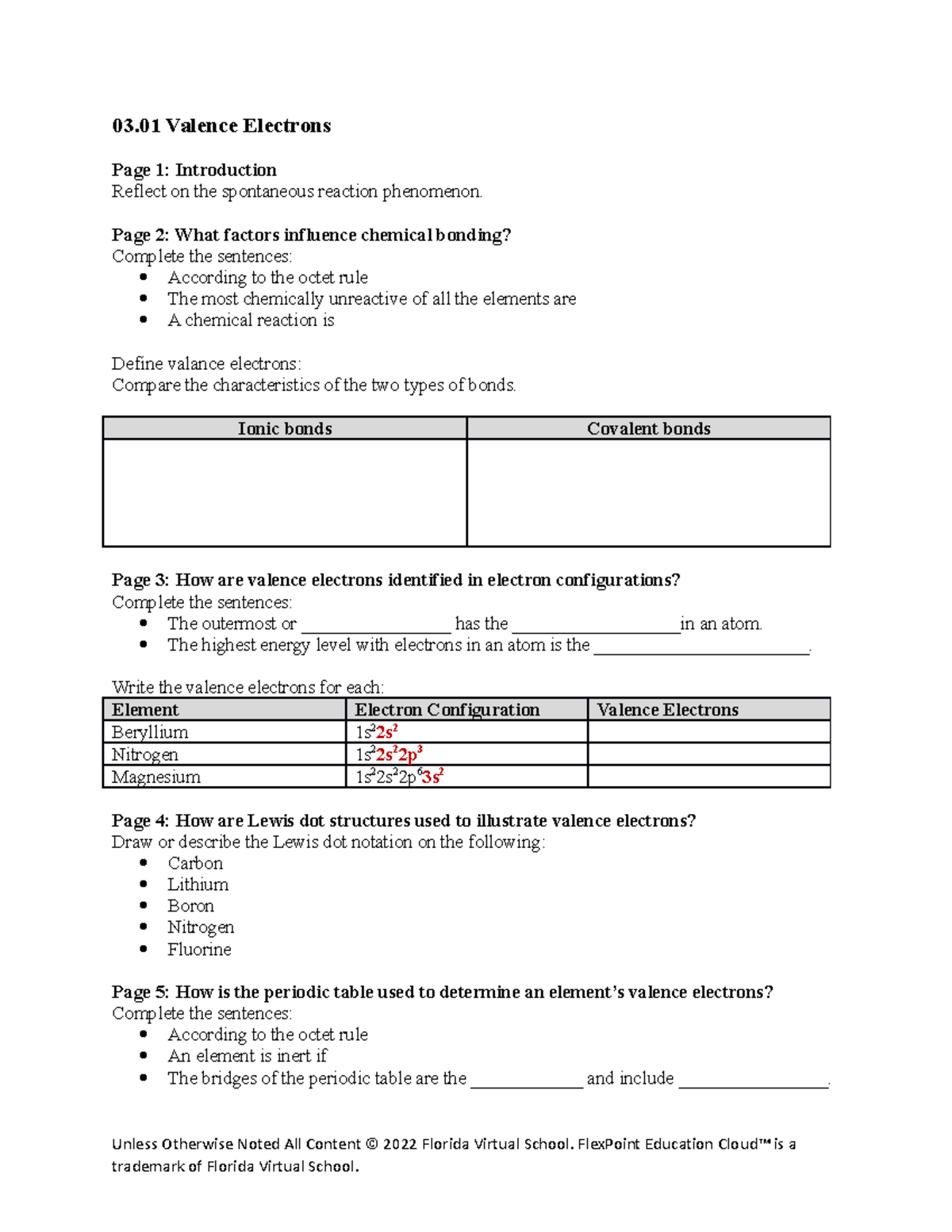 03 01 journal tx - Study - 03 Valence Electrons Page 1: Introduction ...