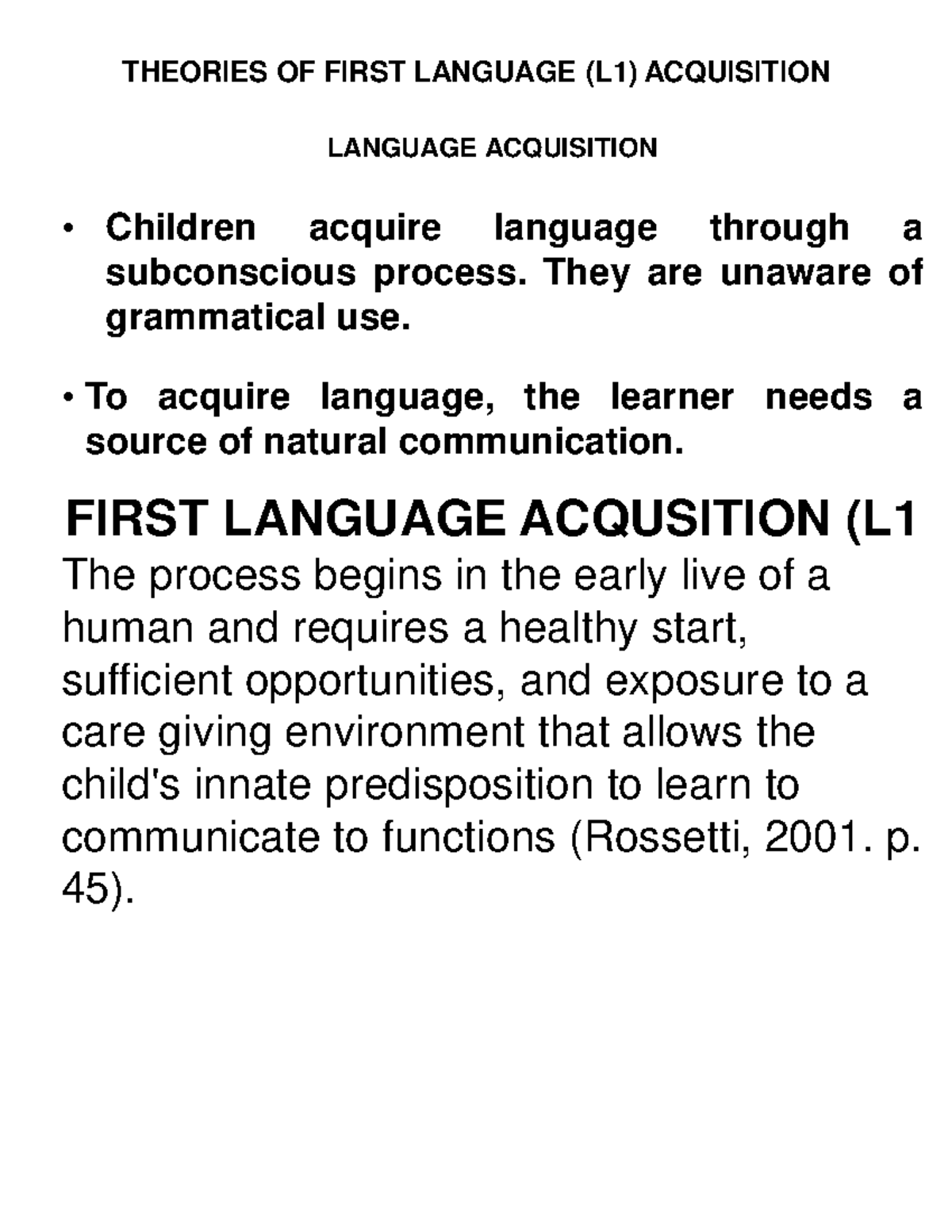 Group-1-L1-L2 review - Principles and Theories First and Second Language - THEORIES OF FIRST ...