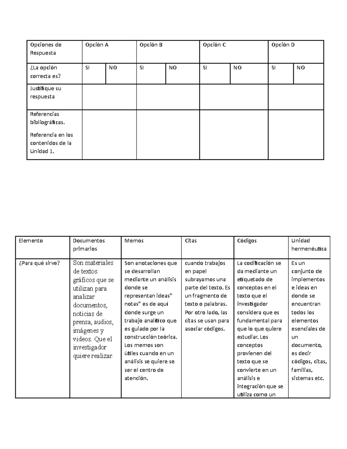 Opciones de Respuest 1 - para que el lector tenga un mejor conocimiento ...