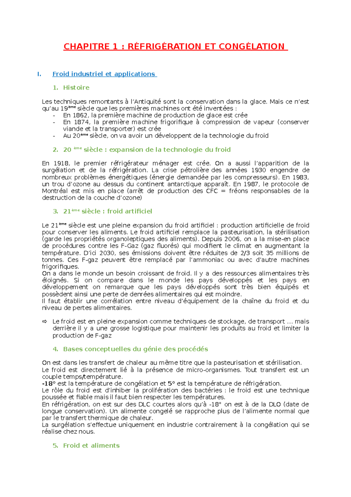 Chapitre-1-Opérations unitaires - CHAPITRE 1 : RÉFRIGÉRATION ET ...