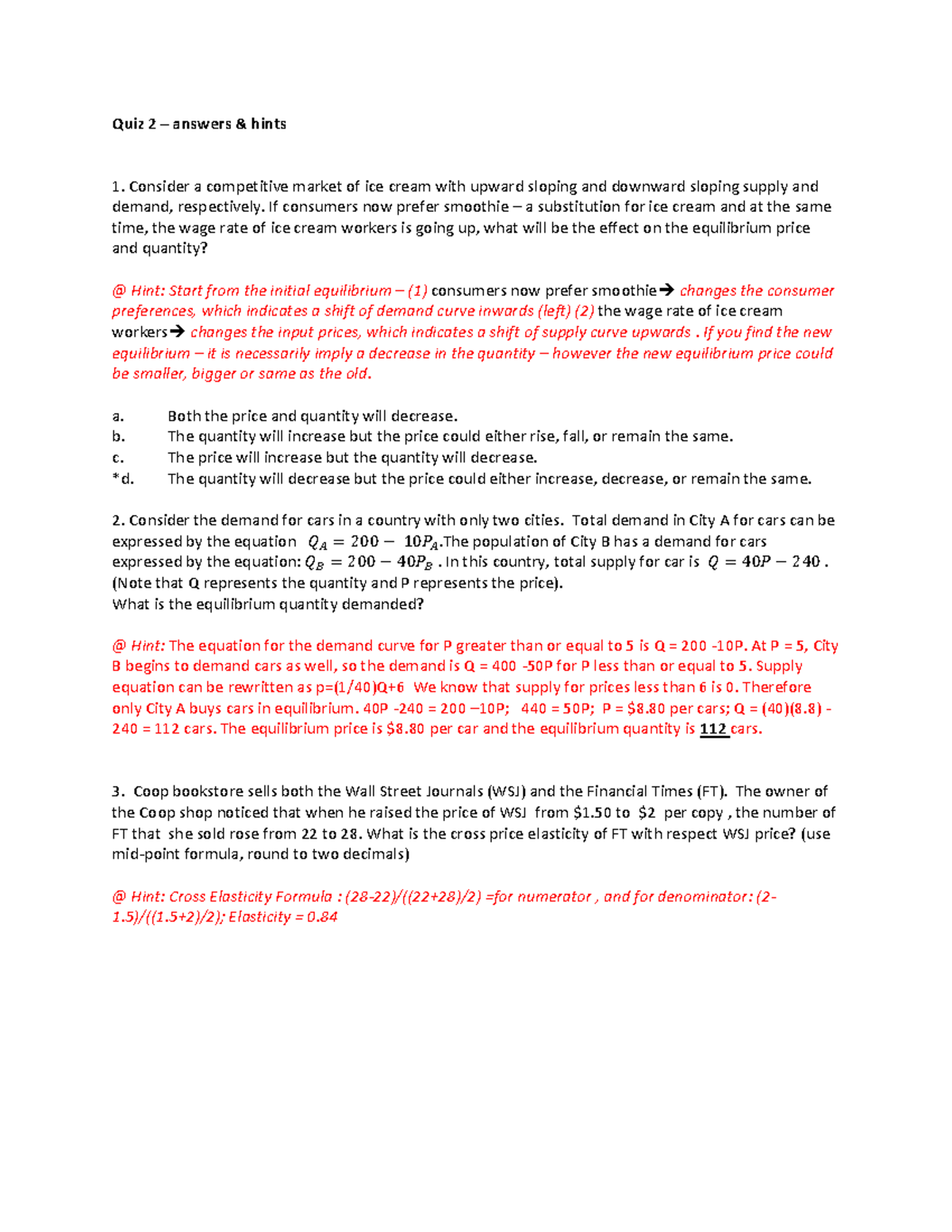 Quiz 2 23 September 2019 Questions And Answers Warning Tt Undefined Function 32 Warning