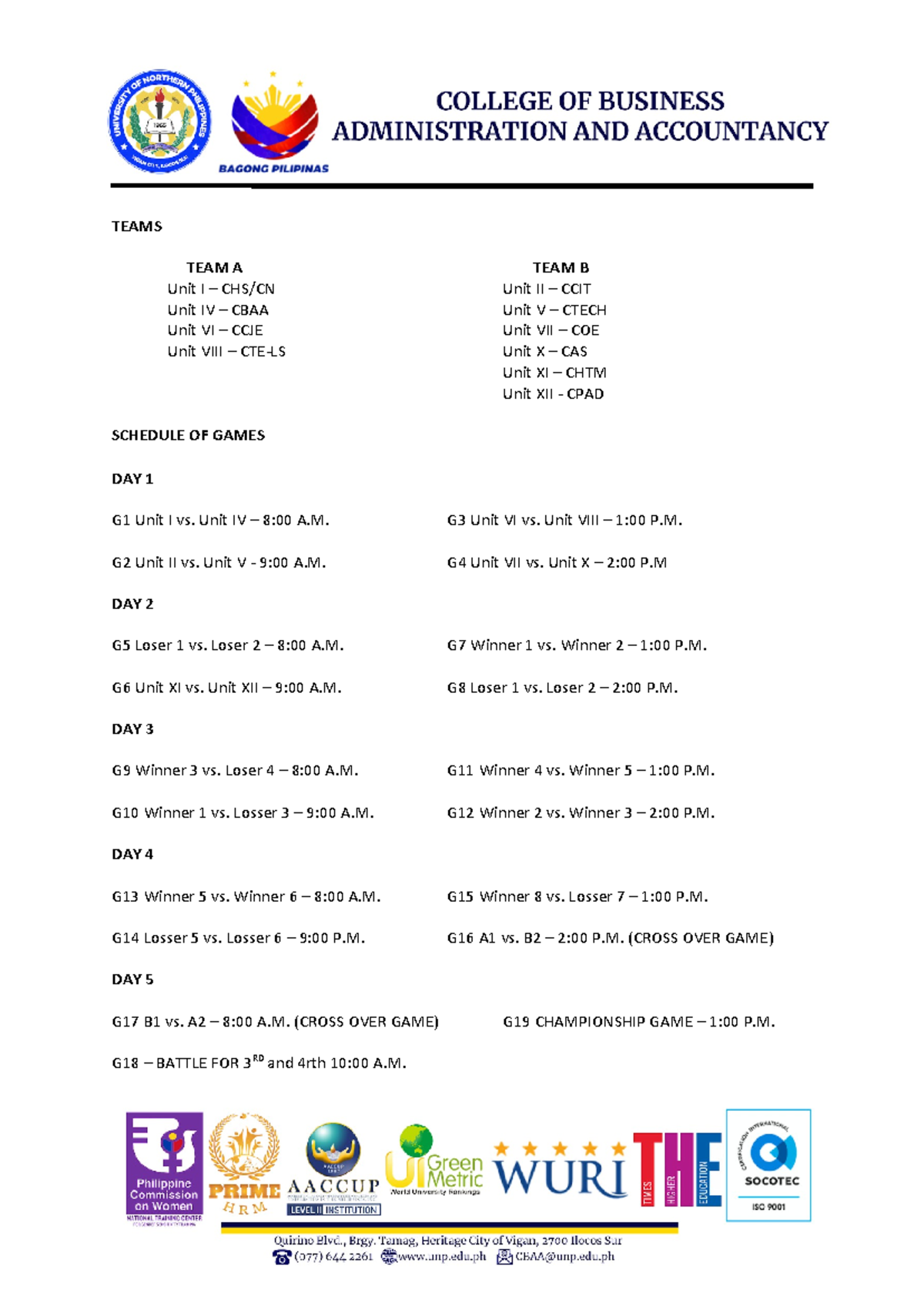 Ground Rules Baseball 2024 - TEAMS TEAM A TEAM B Unit I – CHS/CN Unit ...