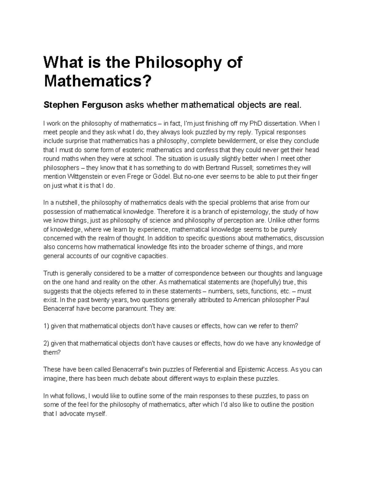 Philosophy of math explained - What is the Philosophy of Mathematics ...