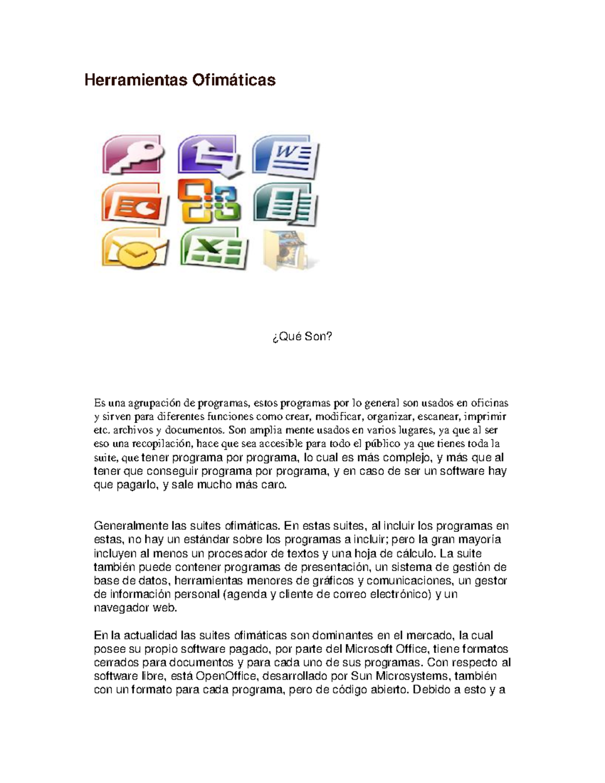 Paquetes 1ro g ofimaticas - Herramientas Ofimáticas ¿Qué Son? Es una ...